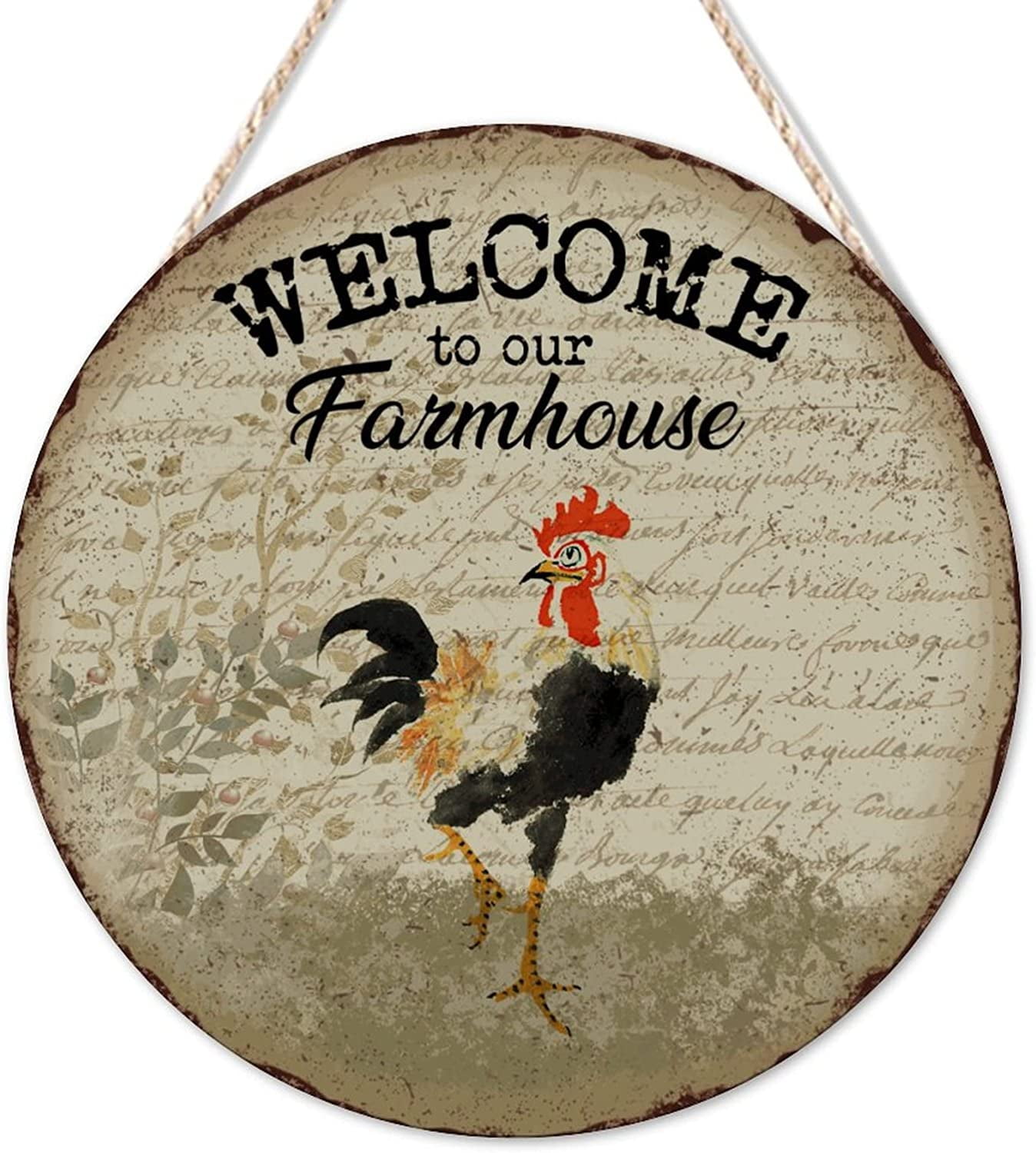 Welcome Sign Welcome to Our Farmhouse Round Wooden Sign Rustic Farm ...