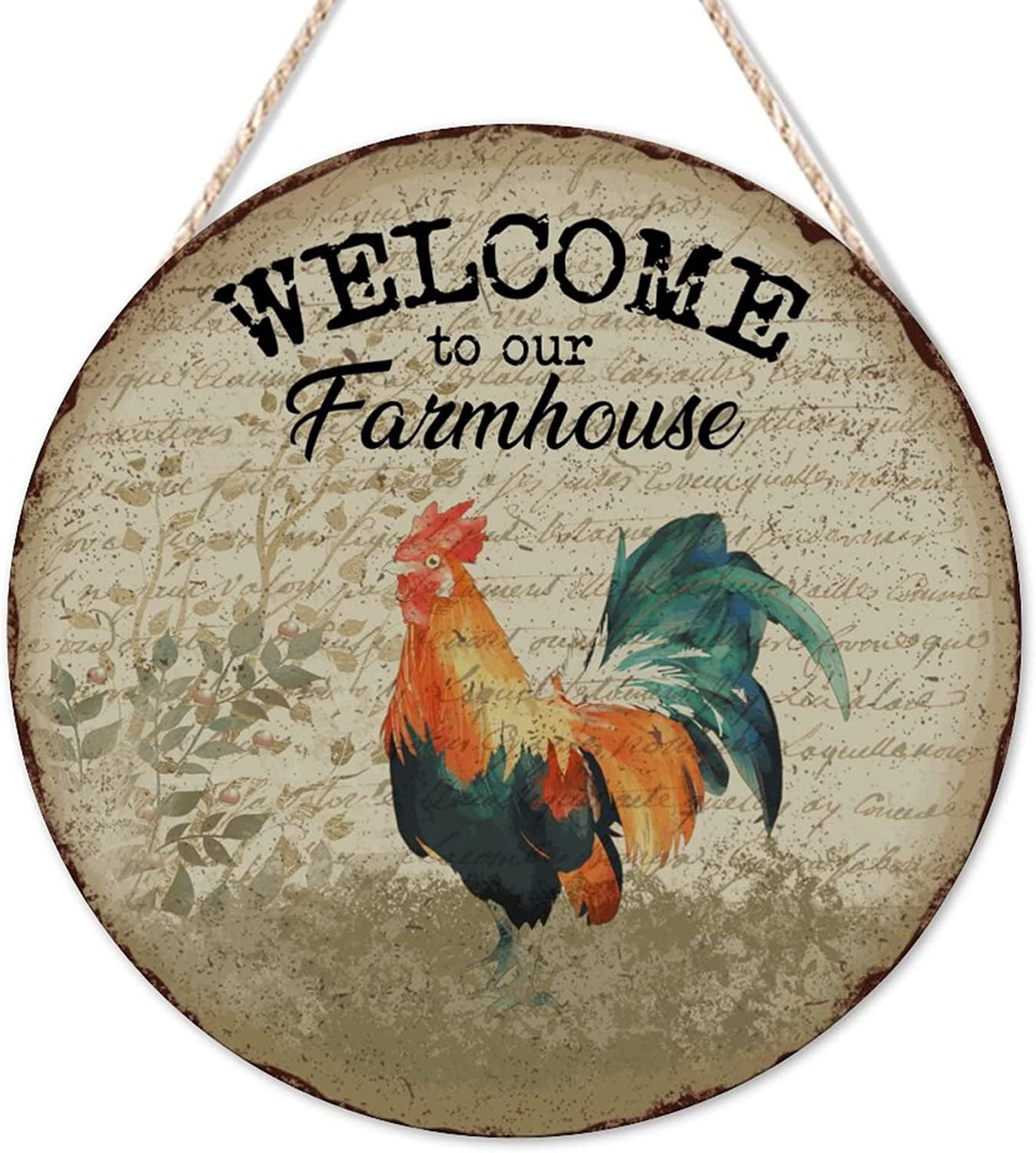 Welcome Sign Welcome to Our Farmhouse Round Wooden Signs Farmhouse Farm ...