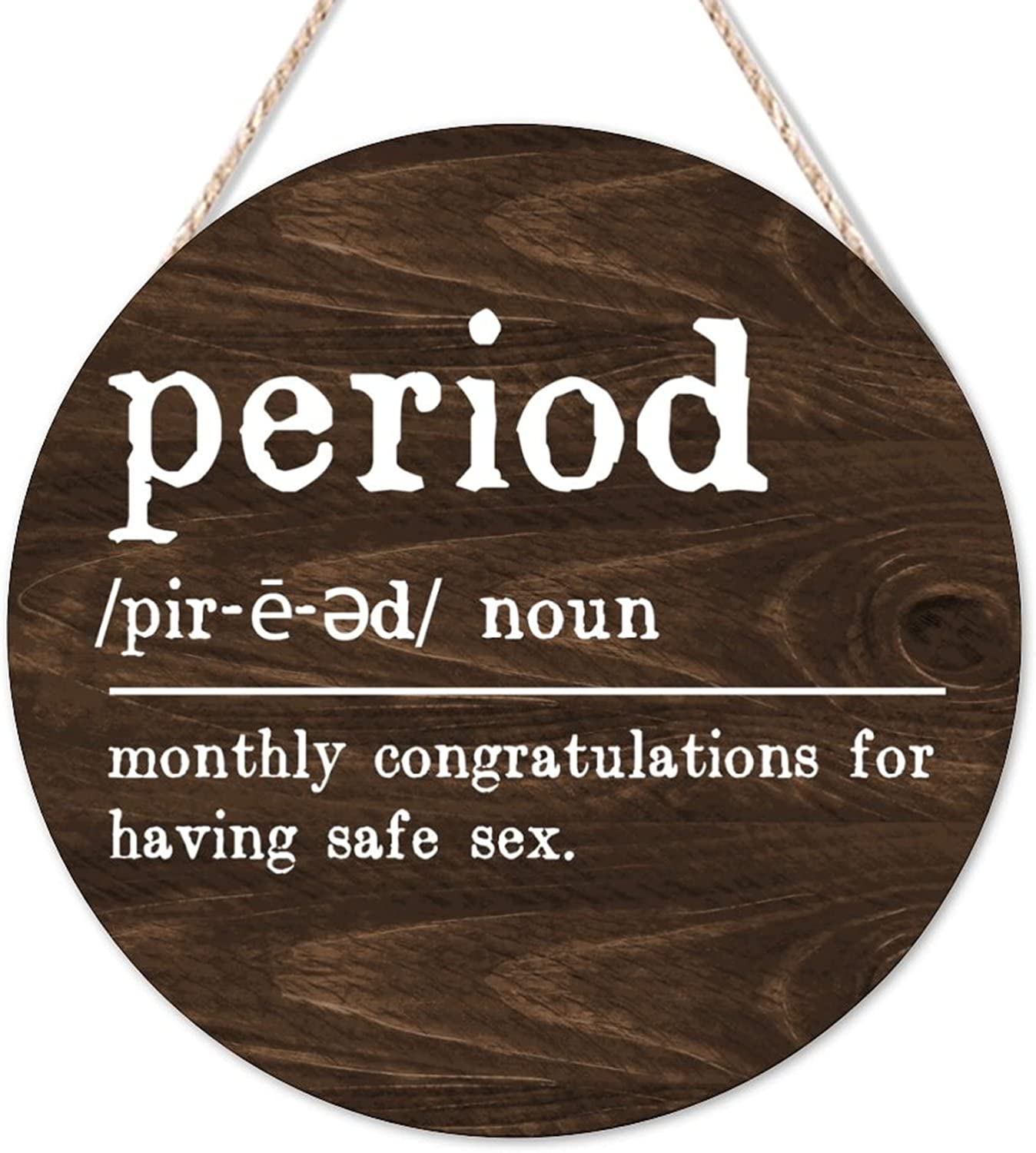 Welcome Sign Period Definition Round Wooden Sign Word Description Door ...