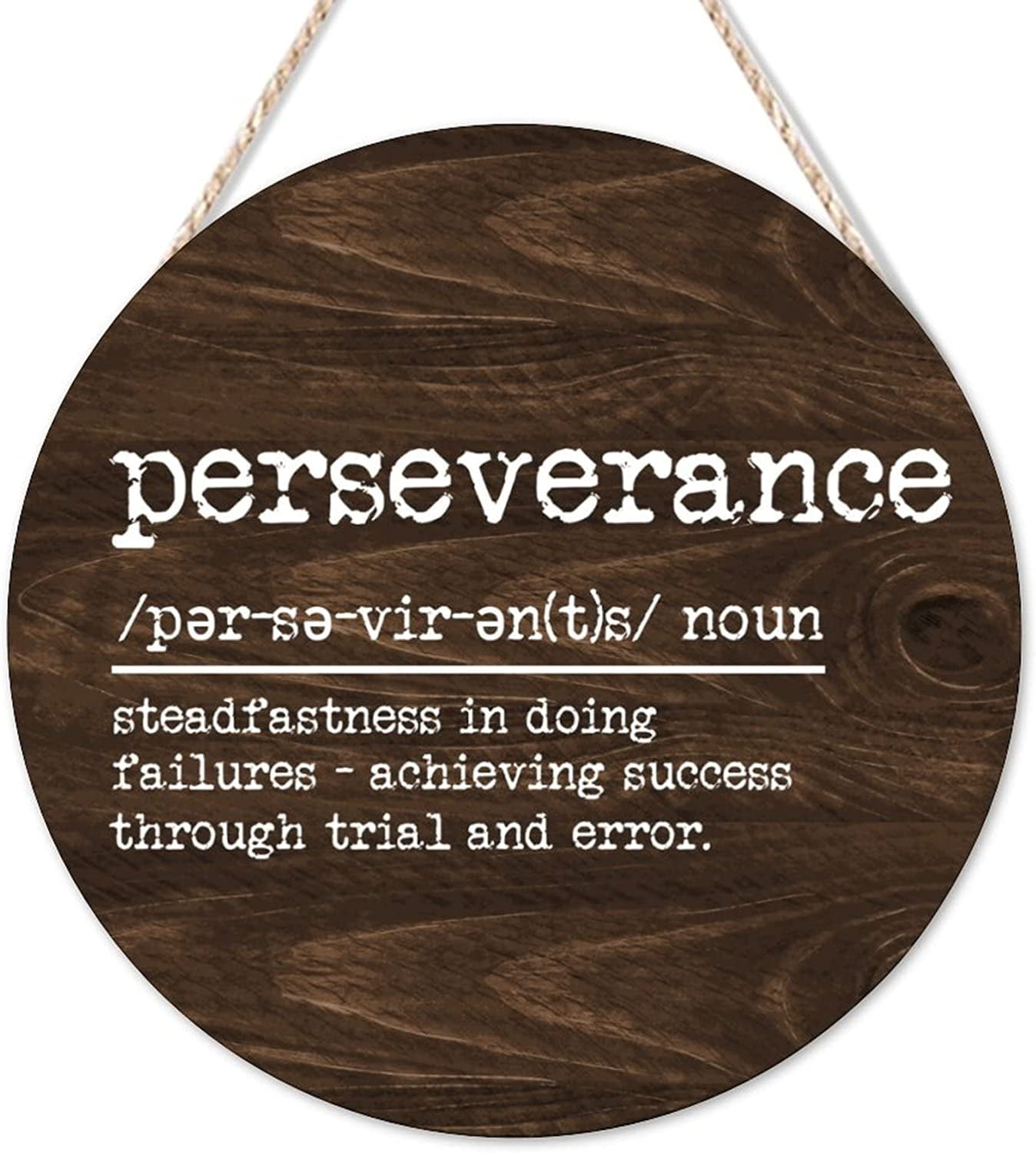Welcome Sign Perseverance Definition Round Wooden Signs Retro Word ...