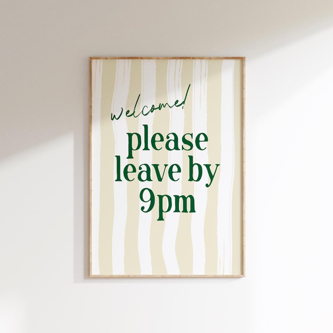 Welcome Sign, Please Leave By 9, Hallway Wall Art, Modern Typography ...