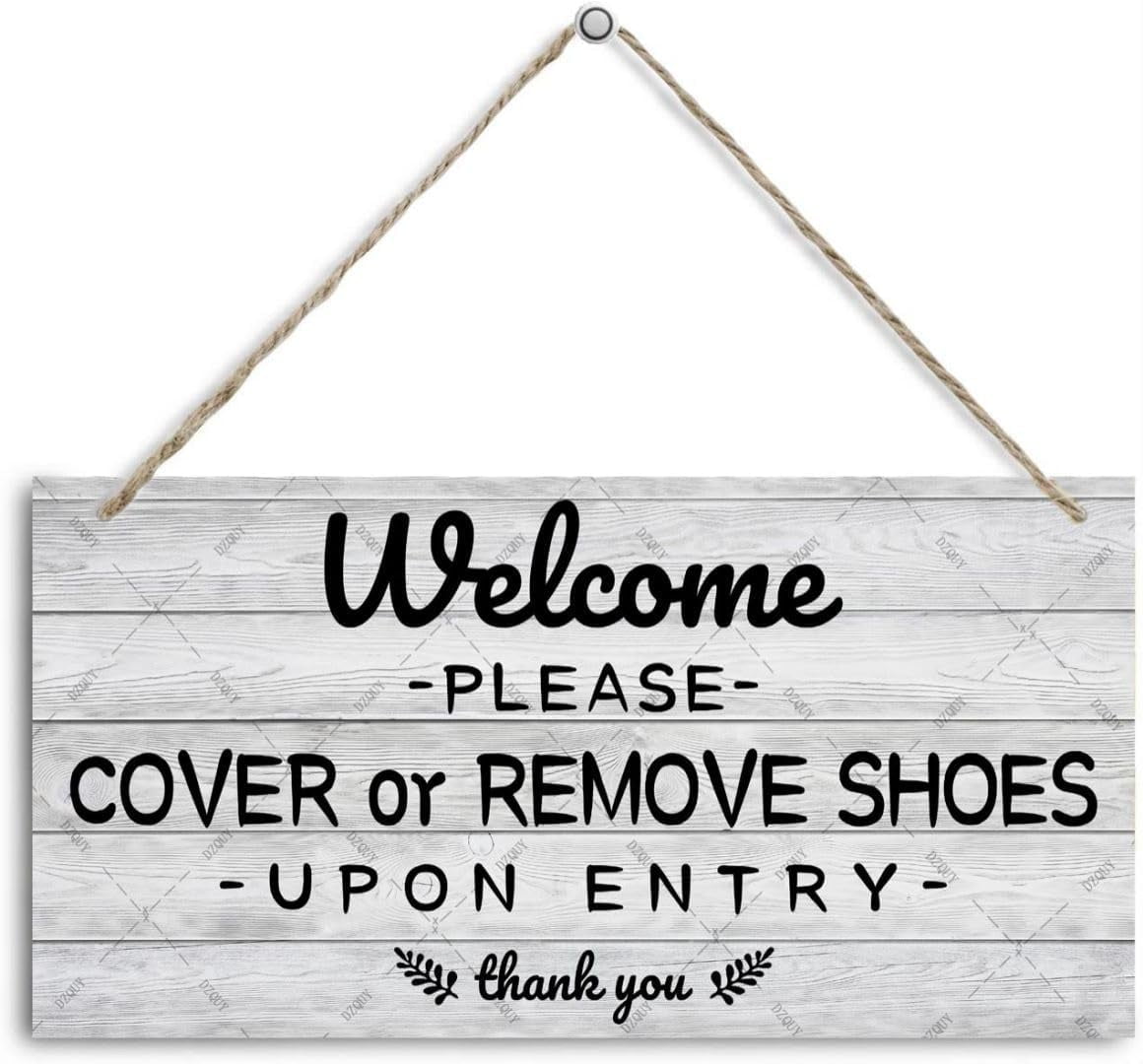 Welcome Sign Please Remove Your Shoes Signs Funny Wooden Hanging Plaque ...