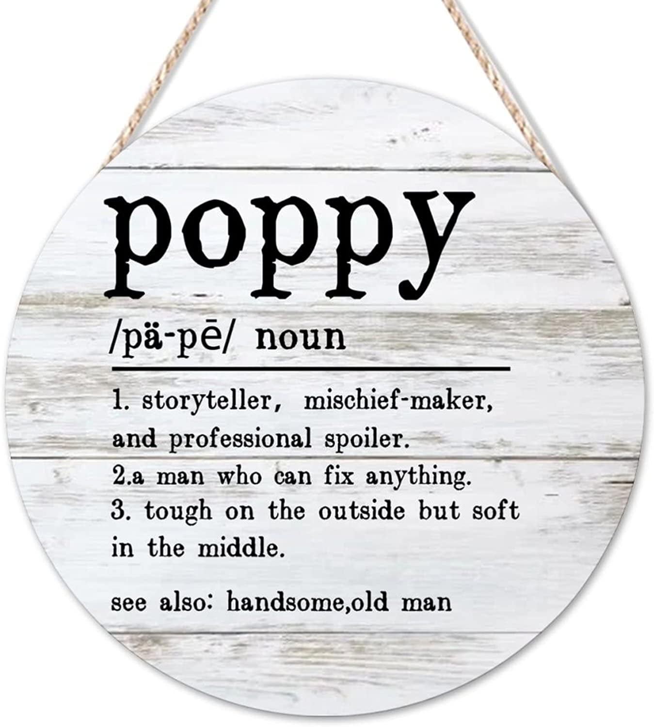 Welcome Sign Poppy Definition Round Wooden Sign Word Description ...