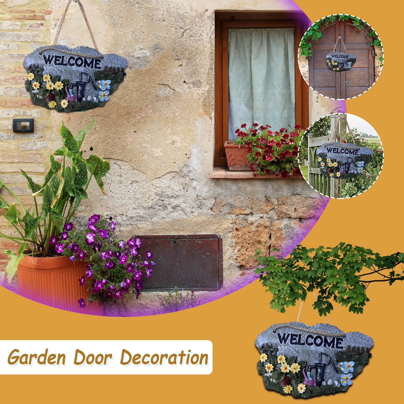 Welcome Sign Resin Spring Door Sign Wedding Door Sign Welcome Wall Sign ...