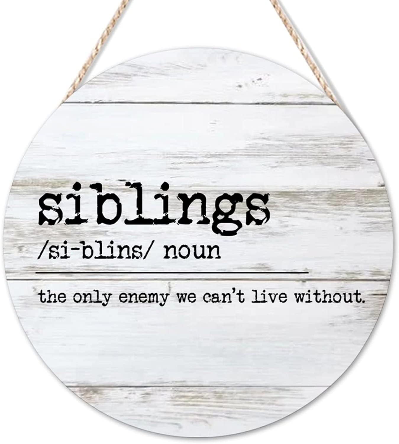 Welcome Sign Siblings Definition Round Wooden Signs Classic Word ...
