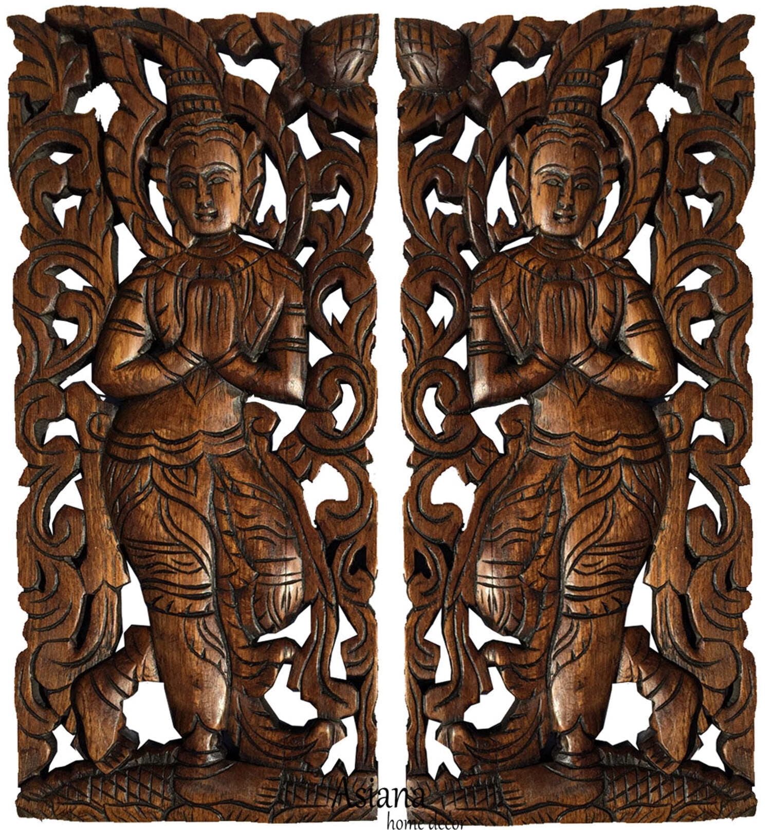 Welcome Sign Thai Sawaddee Carved Wood Wall Art. Size 17.5”x7.5”x1 ...