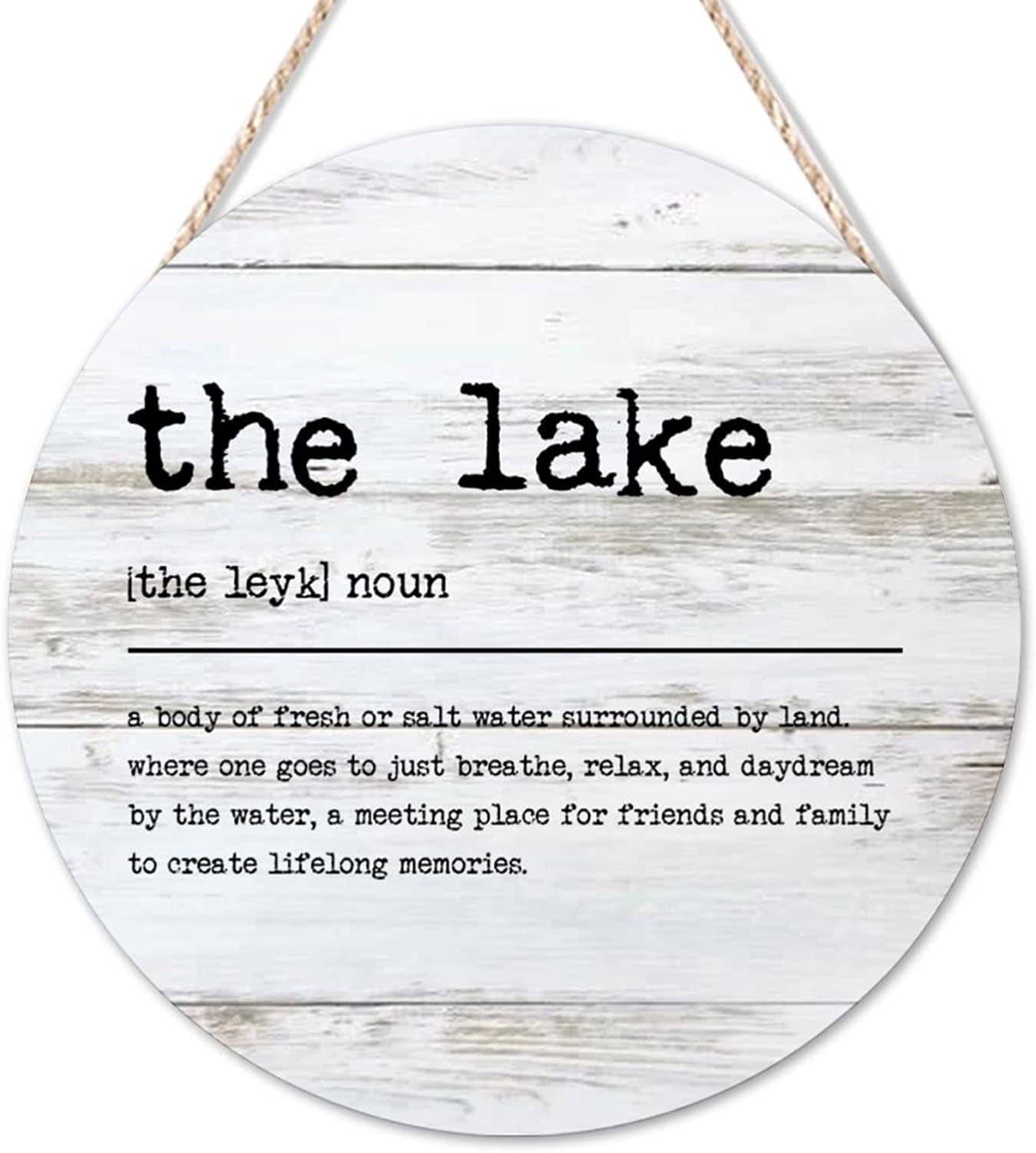 Welcome Sign The Lake Definition Round Wood Signs Word Description ...