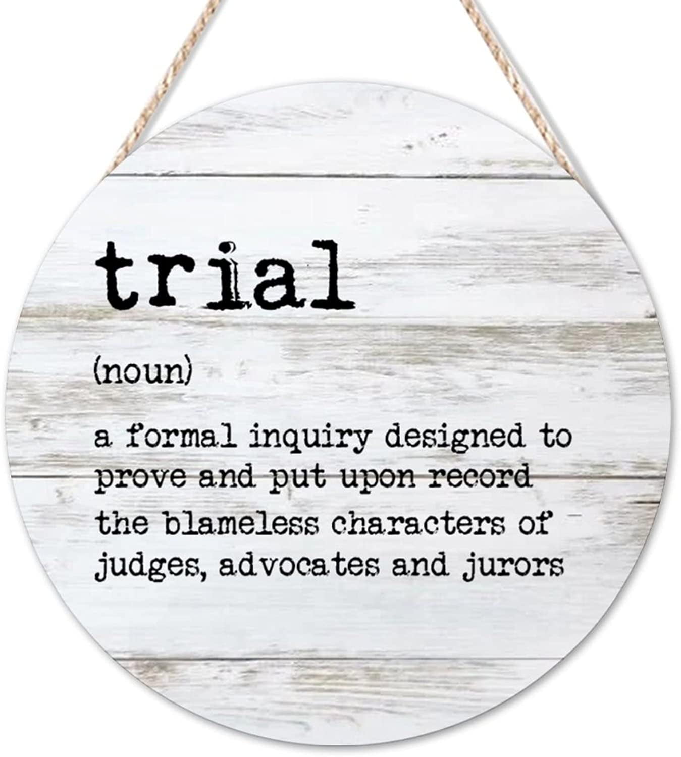 Welcome Sign Trial Definition Round Wood Signs Word Description Wood ...