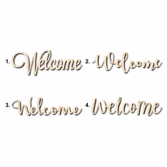 Welcome Sign Unfinished Wood Cutout Home Decor DIY Option 1- 10" Wide ...