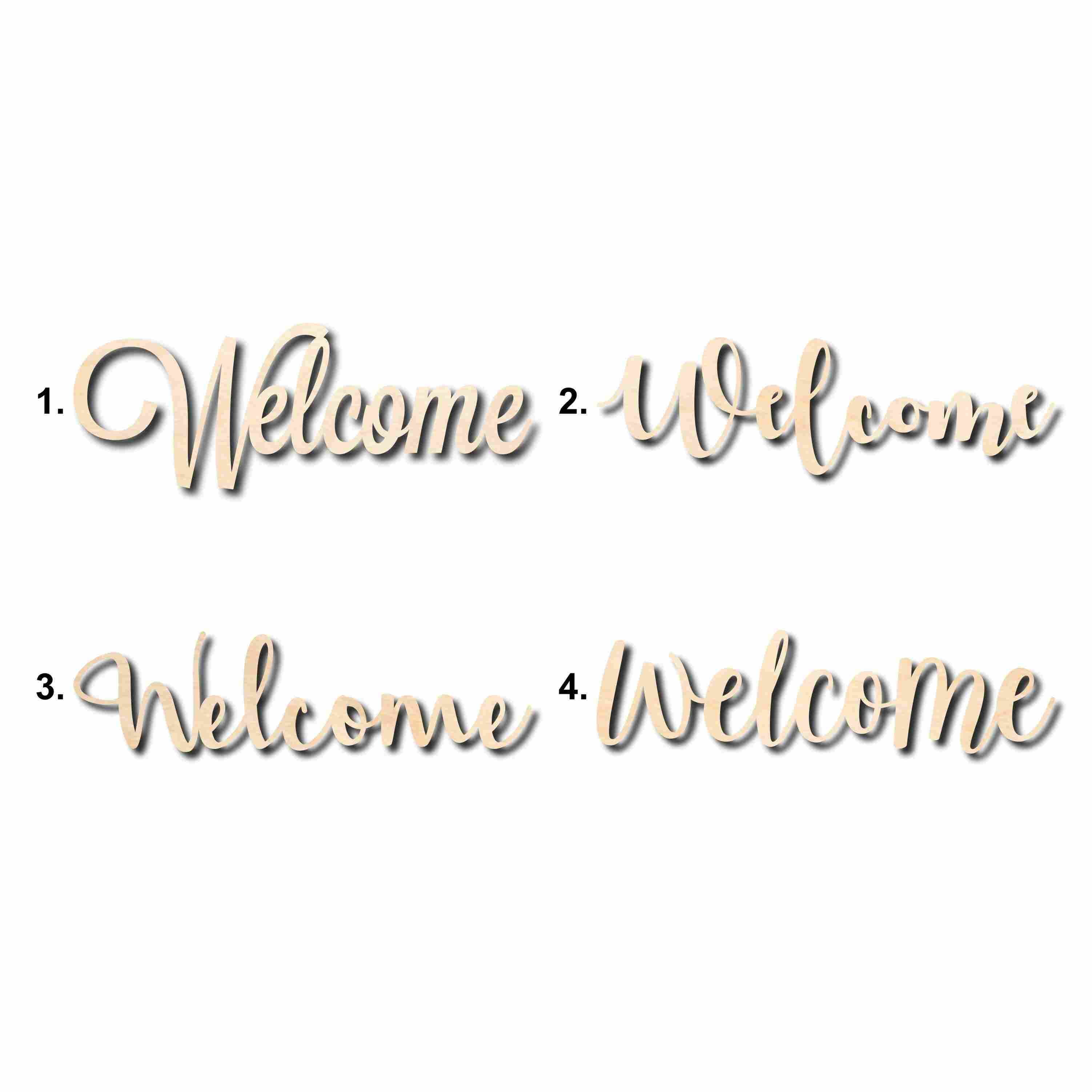 Welcome Sign Unfinished Wood Cutout Home Decor DIY Option 4- 48" Wide ...