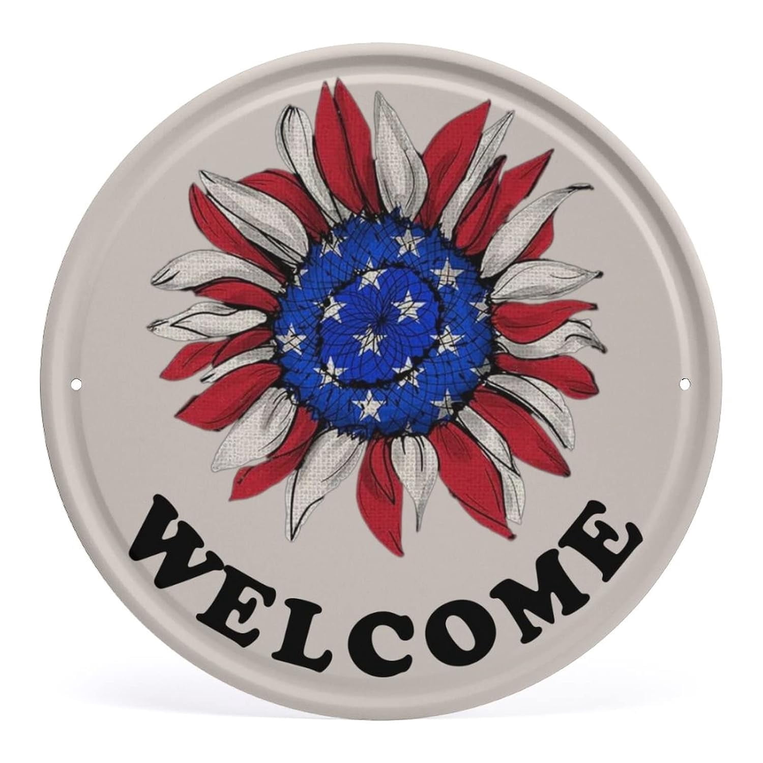 Welcome Sign Wall Art Metal tin sign American Flag Hanging Patriotic ...