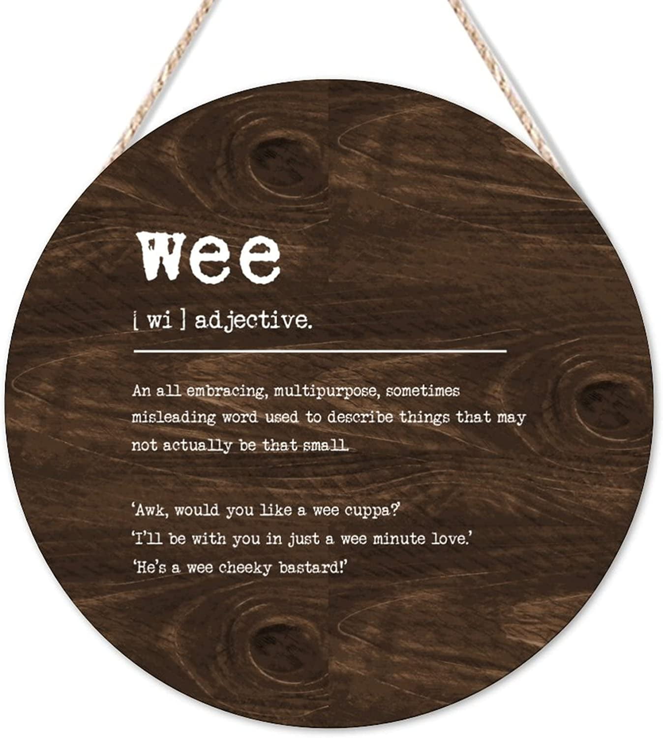 Welcome Sign Wee Definition Round Wood Signs Farmhouse Word Description ...