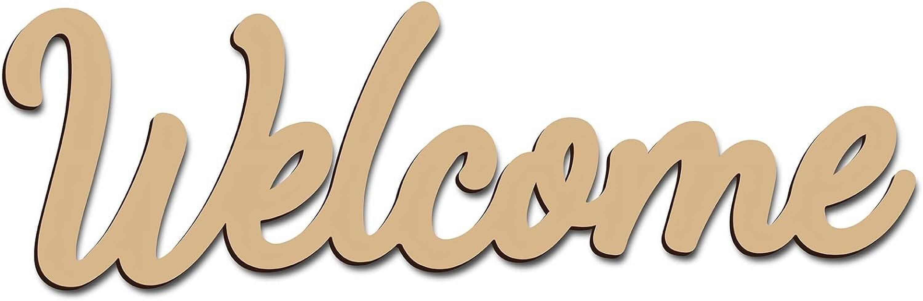 Welcome Sign Welcome Wood Cutout Wooden Wall Decor Letters Laser Cut ...