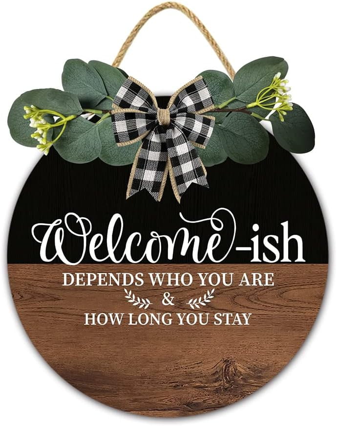 Welcome Sign Welcome-ish Front Door Sign Funny Welcome-ish Hanging ...