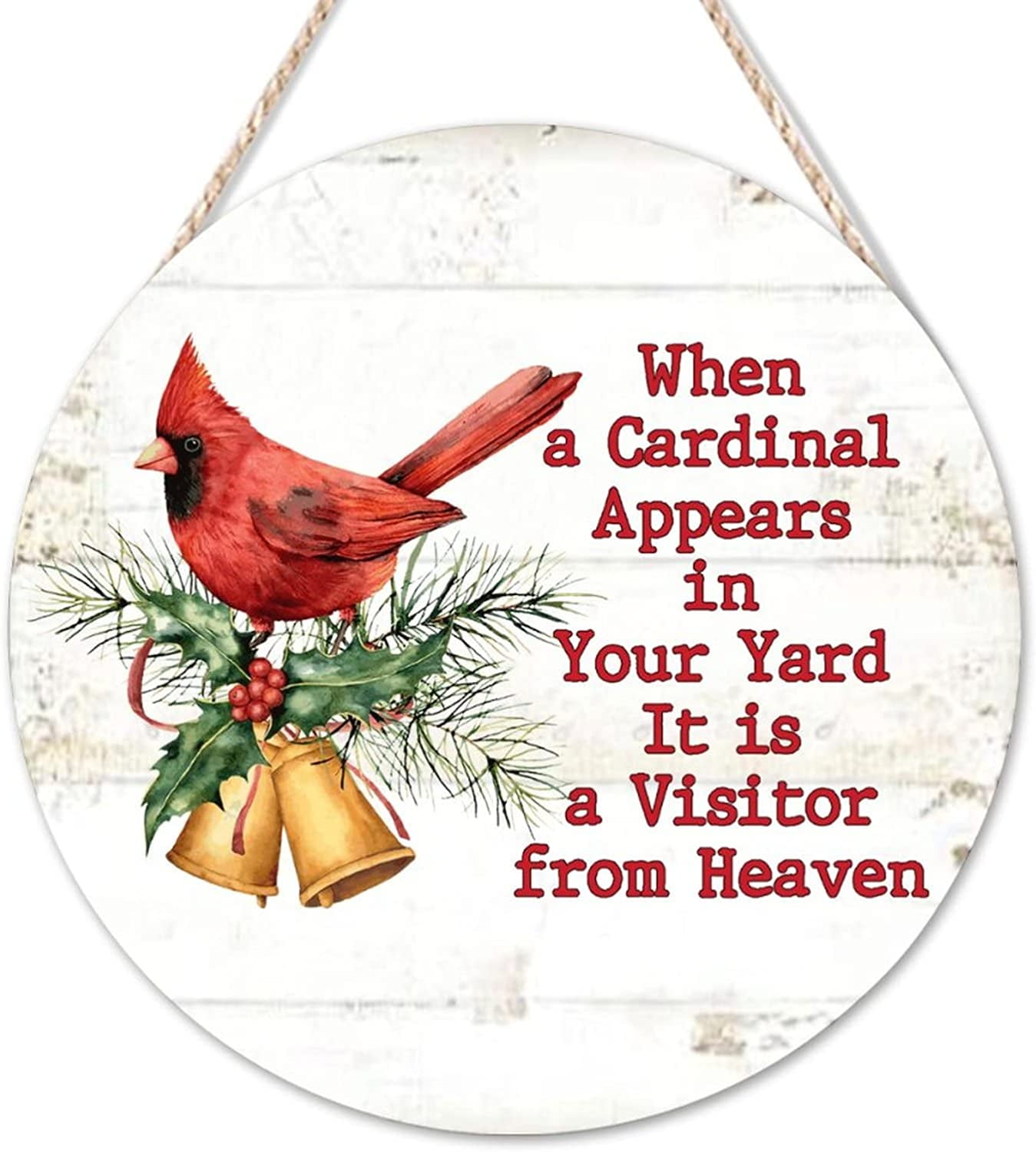 Welcome Sign When A Red Bird Appears in Your Yard Round Wood Sign ...