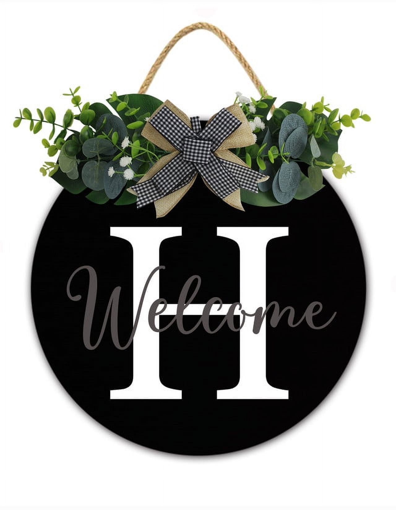 Welcome Sign With Monogram Letter H Family Last Name Initial Home ...