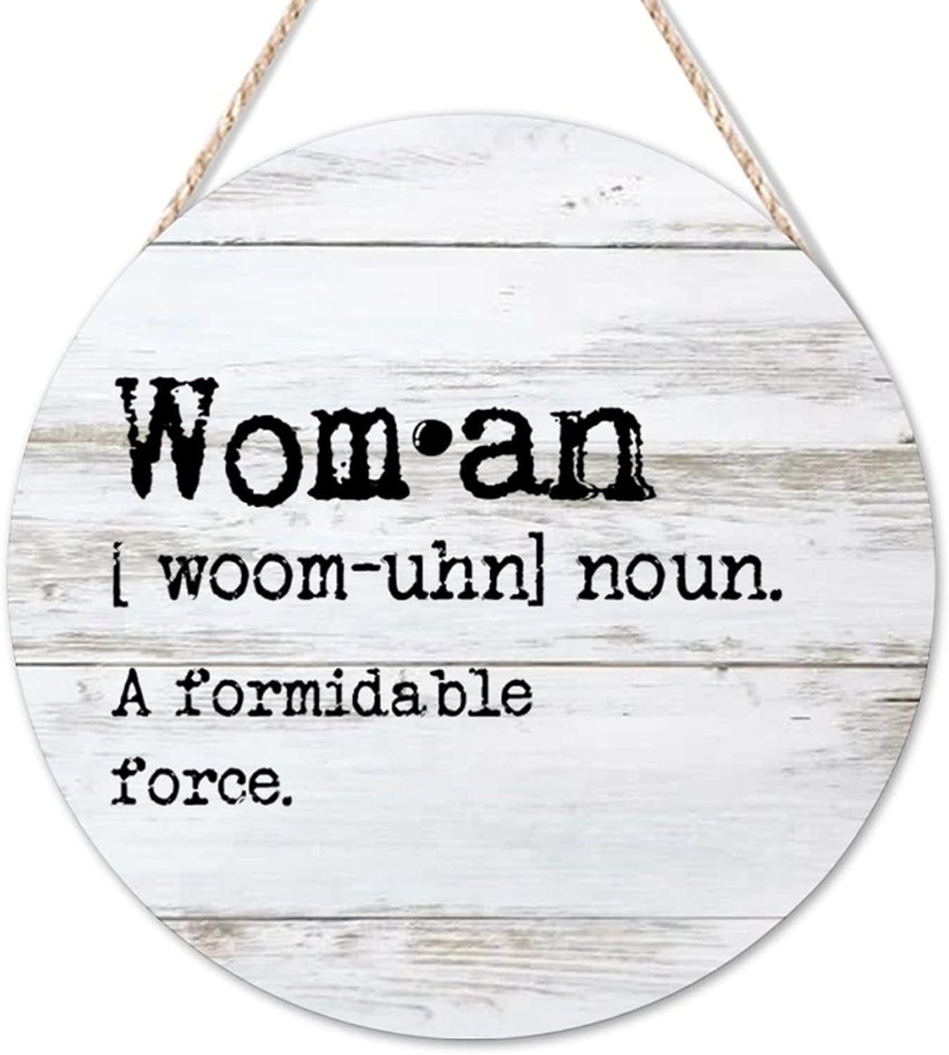 Welcome Sign Woman Definition Round Wood Sign Farmhouse Word ...