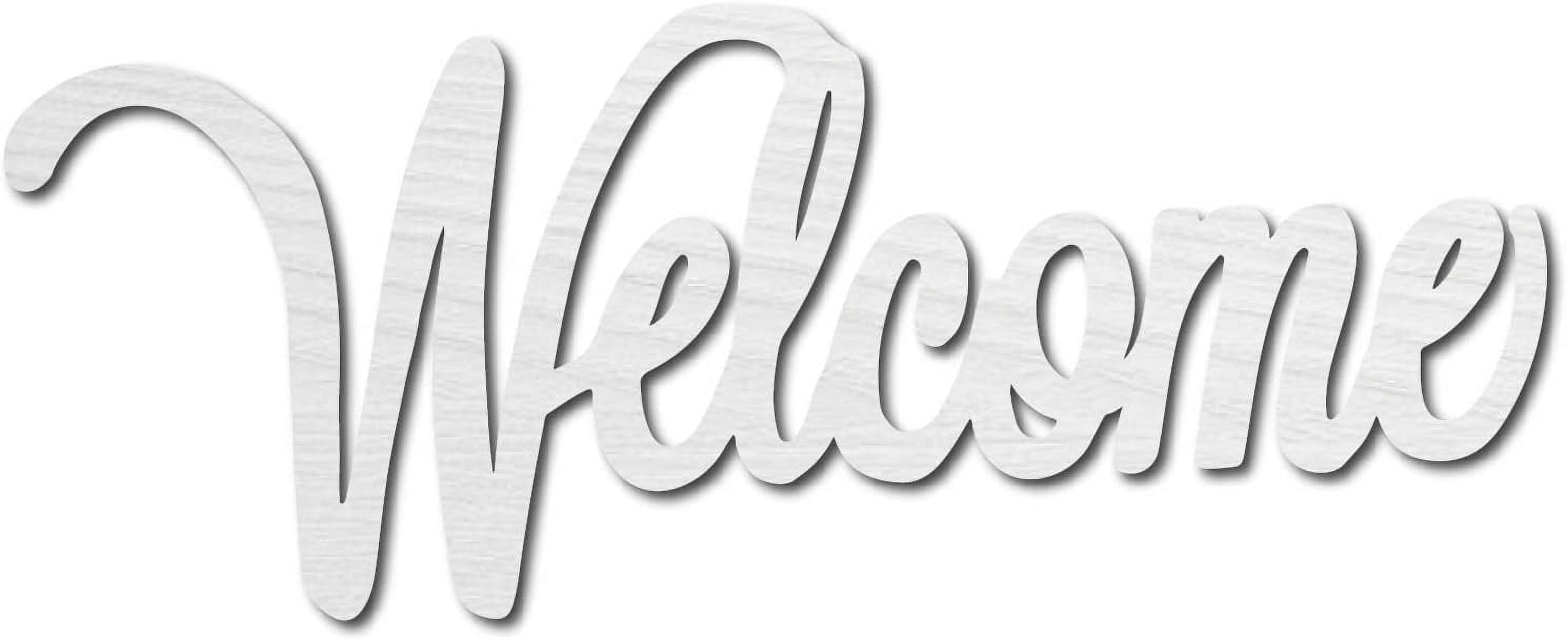Welcome Sign Wooden Wall Decor Art Cutout Laser Cut Unfinished Letters ...