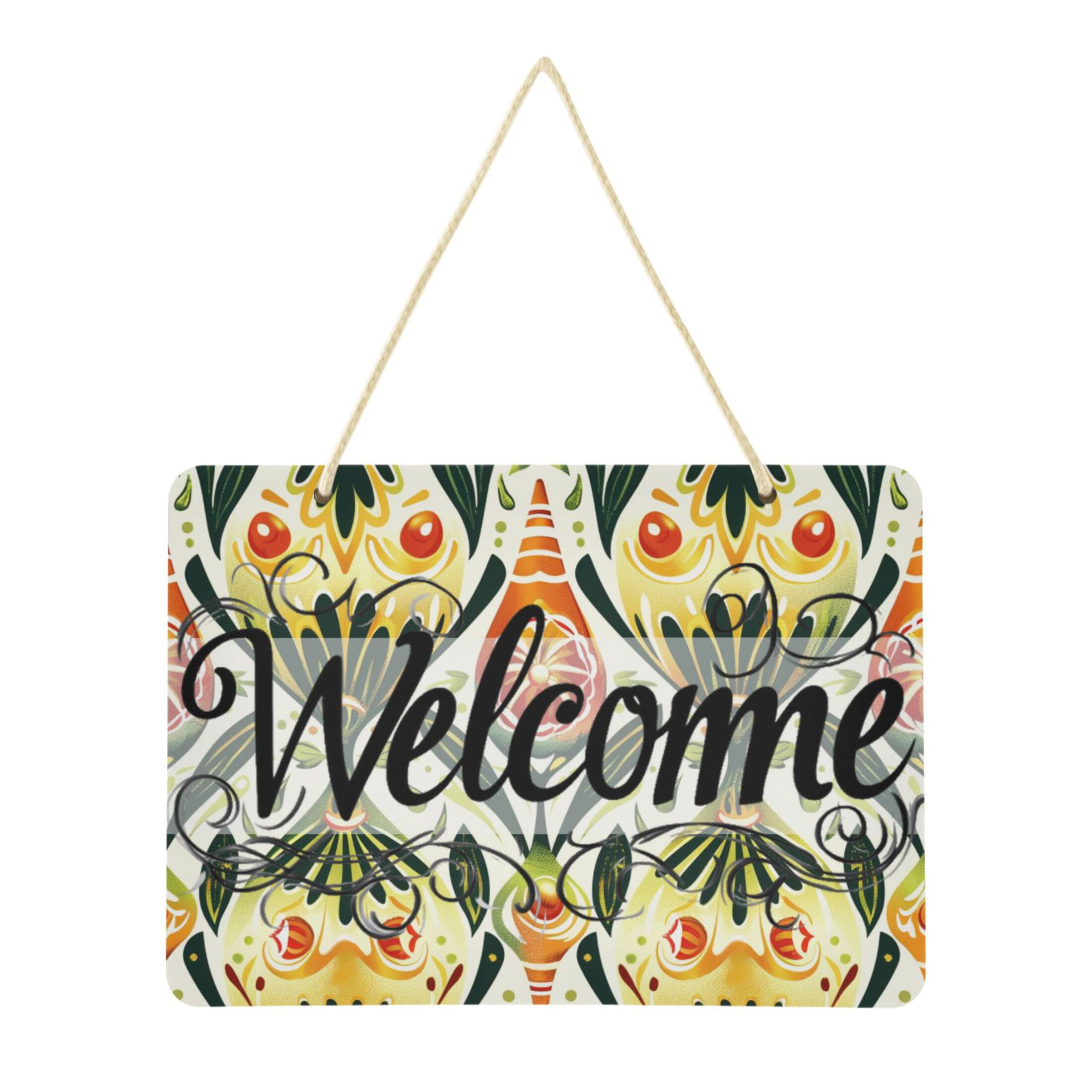 Welcome Sign for Front Door Farmhouse Wall Porch Fall Home Outside Indoor Christmas Decor 14"x10 ...