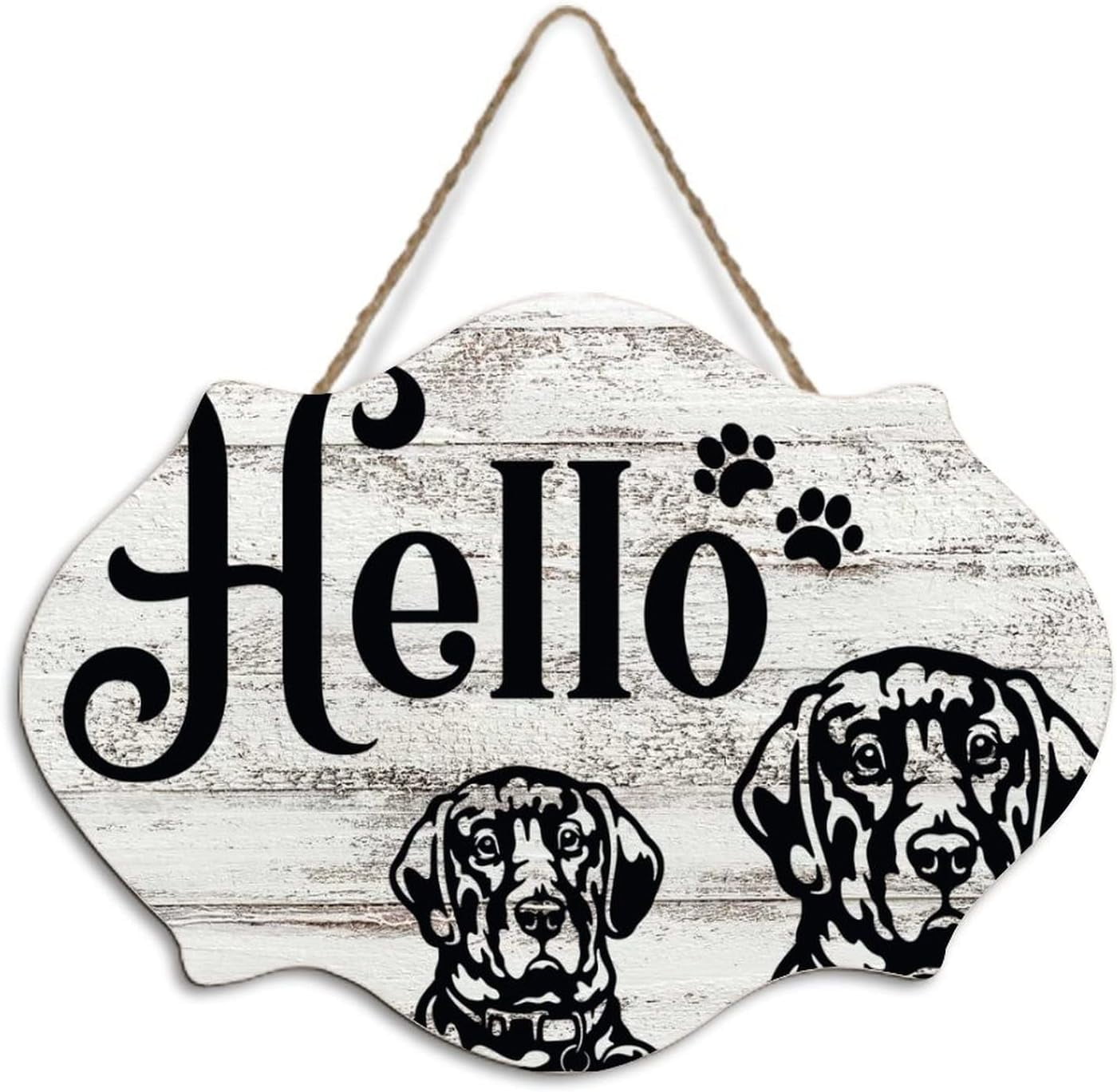 Welcome Sign for Front Door Hello Dog Front Door Porch Decor Pet Dog ...