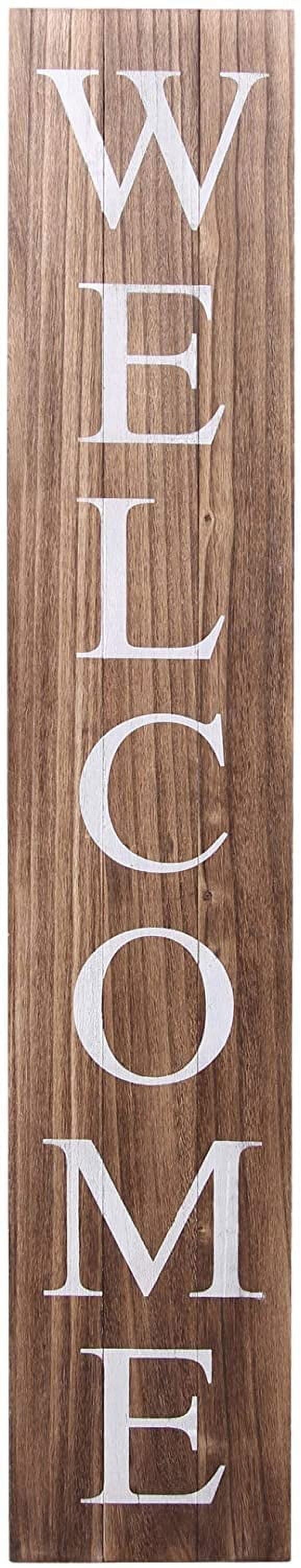 Alben Welcome Sign for Front Door Porch, 58.3in Tall Vertical Wooden ...