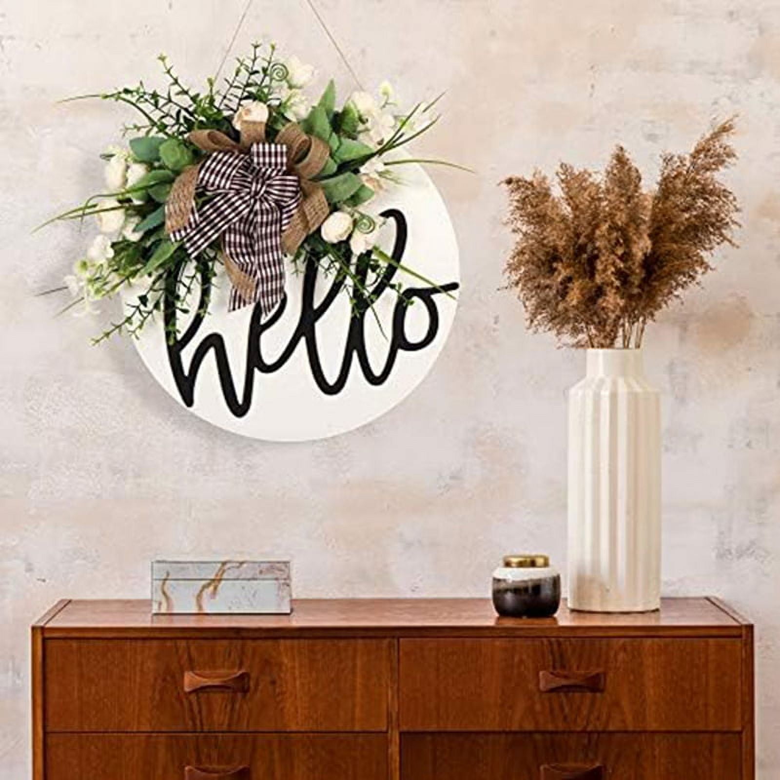 Welcome Sign for Front Door Round Wood Sign Hanging Welcome Sign for ...