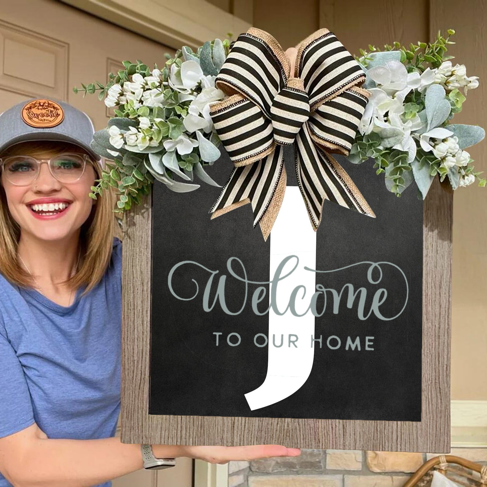 Welcome Sign for Front Door Unique A Z Last Name Year Round Front Door ...