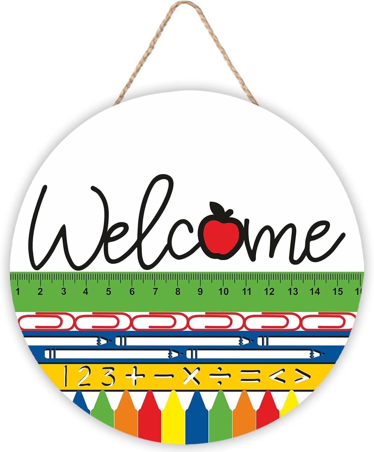 Welcome Sign for School Classroom, Ruler & Pencil Wooden Back to School ...