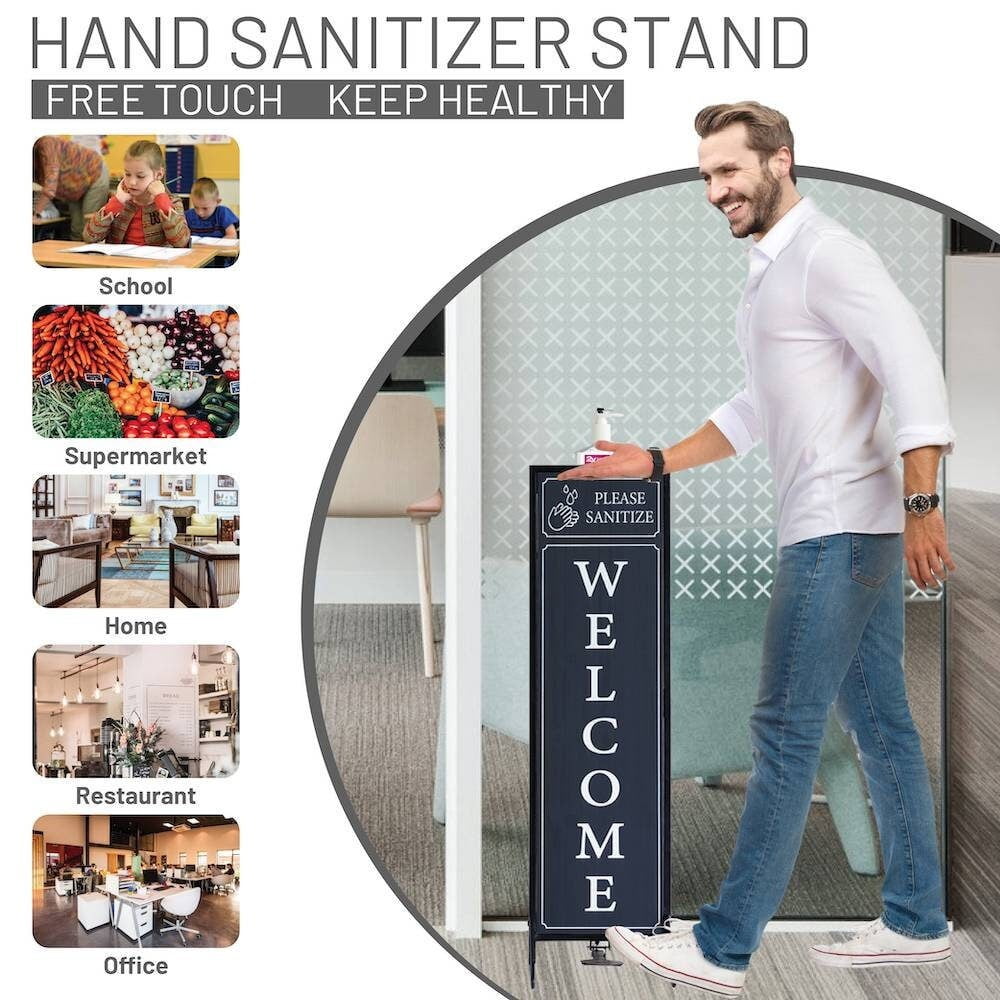 Welcome Sign with Floor Standing Foot Pedal Hand Sanitizer Dispenser ...