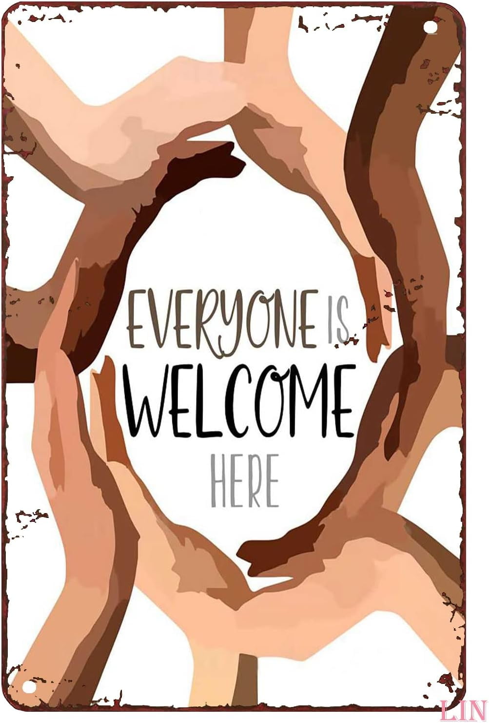 Welcome Signs for Front Porch Standing Everyone Is Welcome Here Chic ...