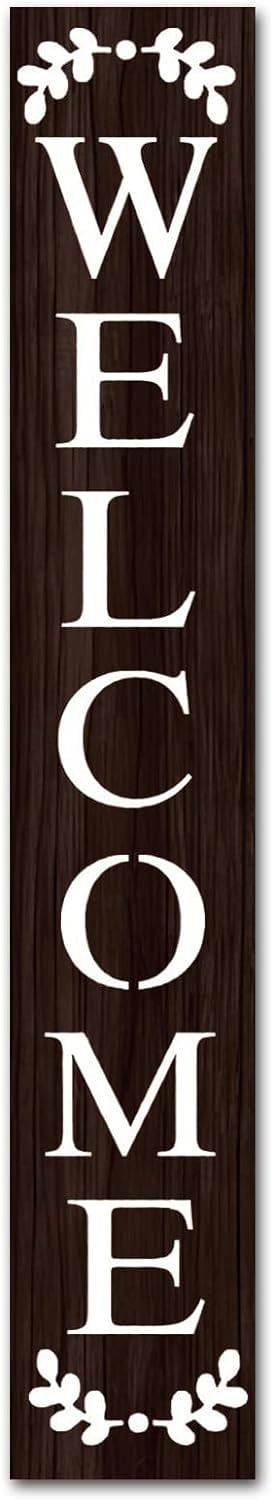 Welcome Signs Vertical for Front Porch Standing Hanging Large Wooden ...
