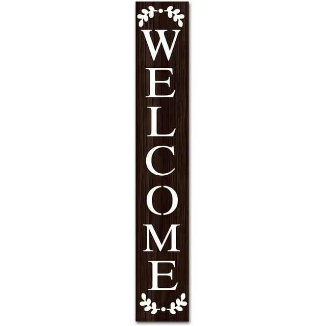 Welcome Signs Vertical for Front Porch Standing Hanging Large Wooden ...