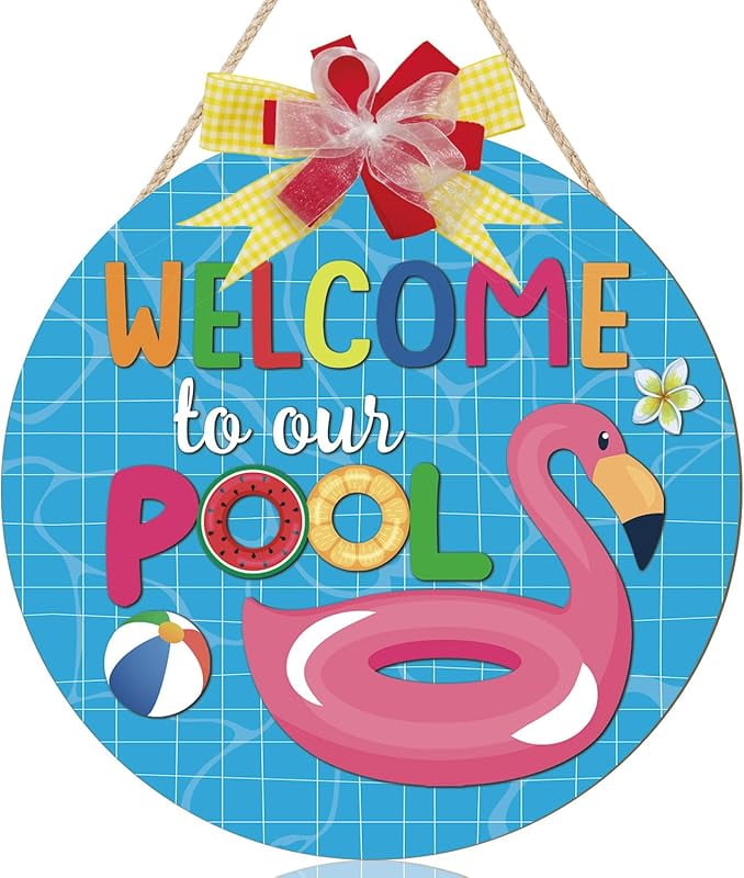 Welcome Sit Relax Enjoy Round Wooden Hanging Door Sign Farmhouse Summer ...