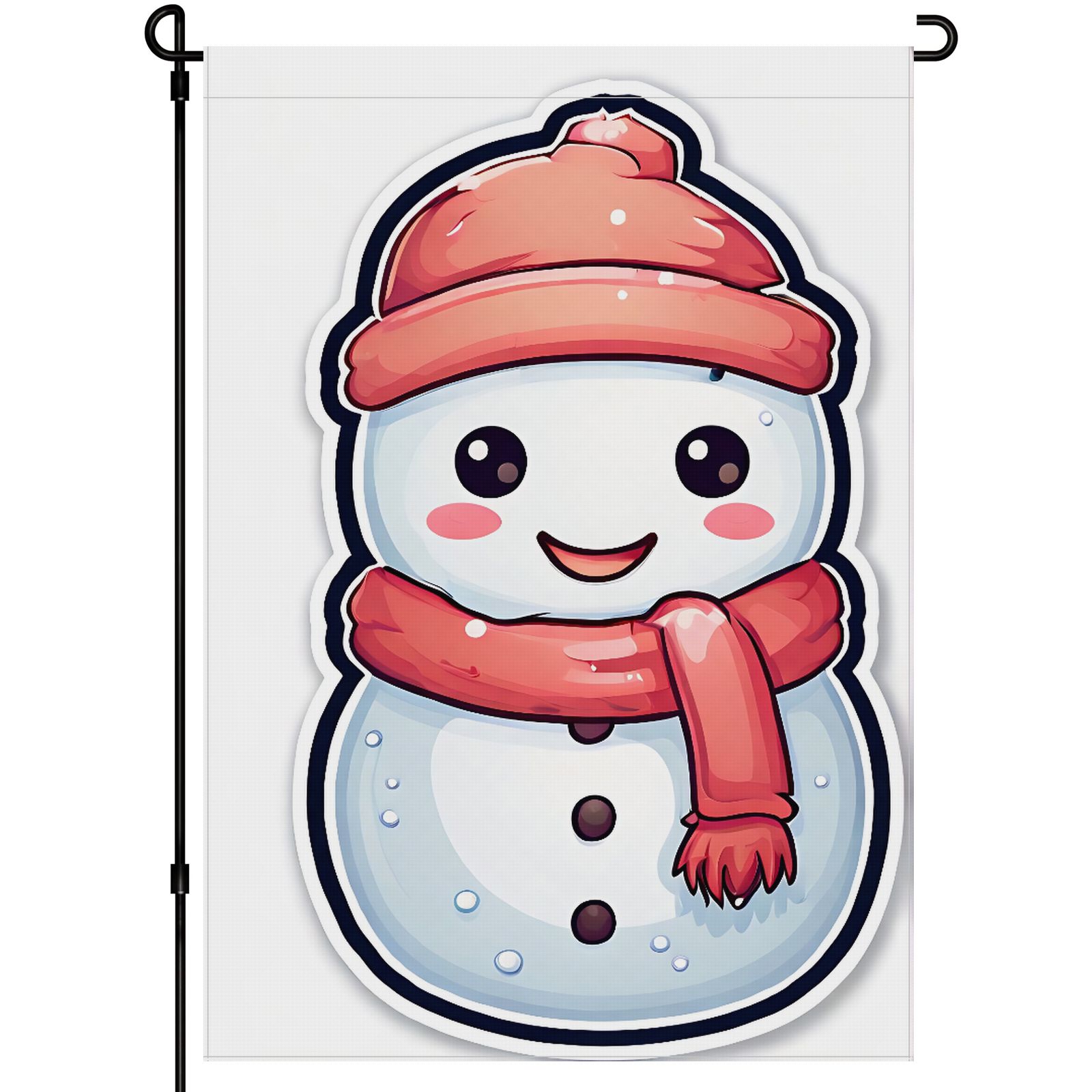 Welcome Snowman Double-Side Outdoor Garden Flag for Balcony House Yard ...