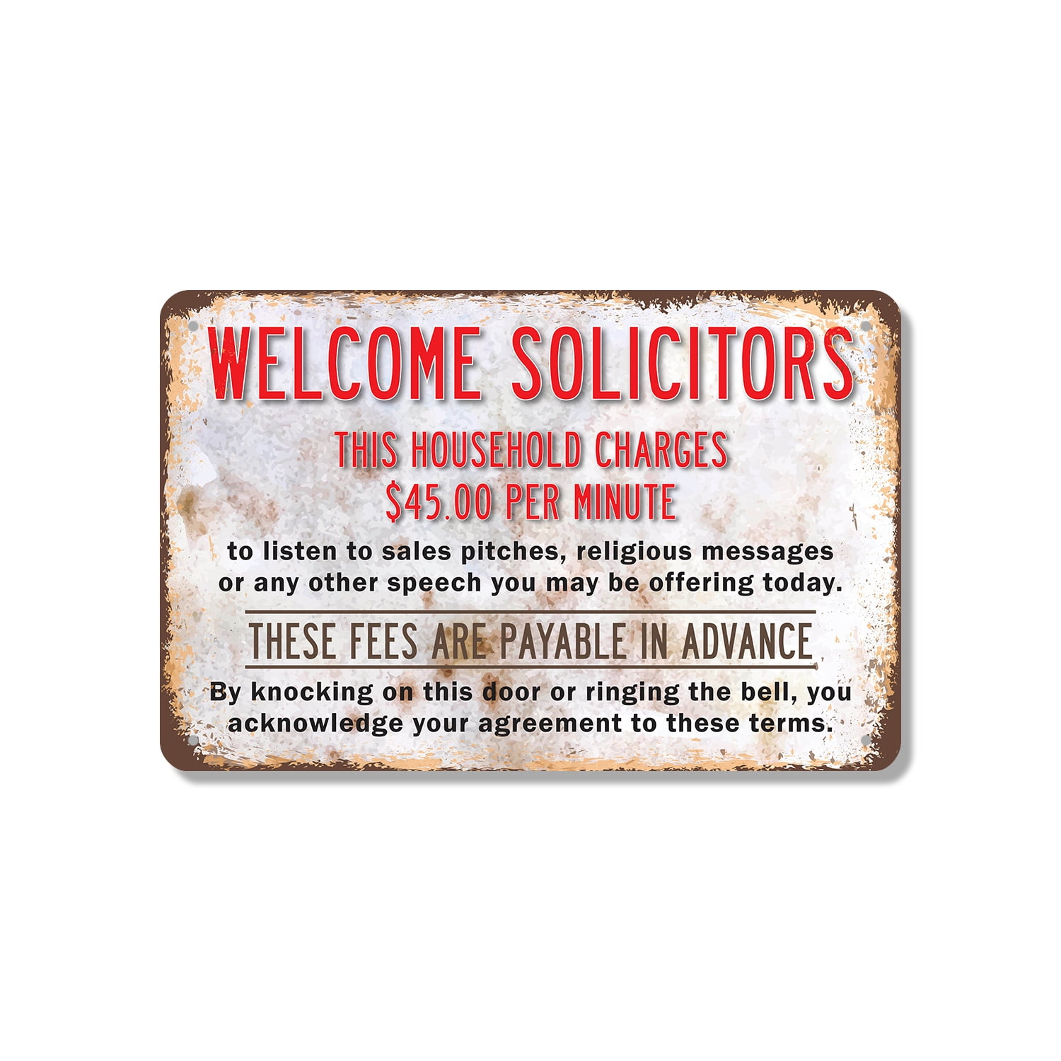 Welcome Solicitors Household Charges $45 Per Minute 12 Inch x 18 Inch ...