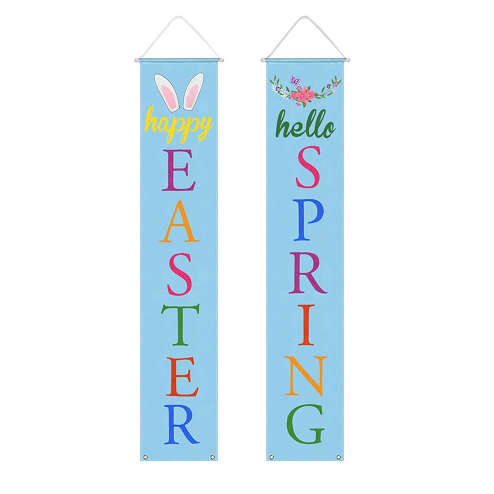 Welcome Spring Banner for Front Porch Door, Happy Easter Decorations ...