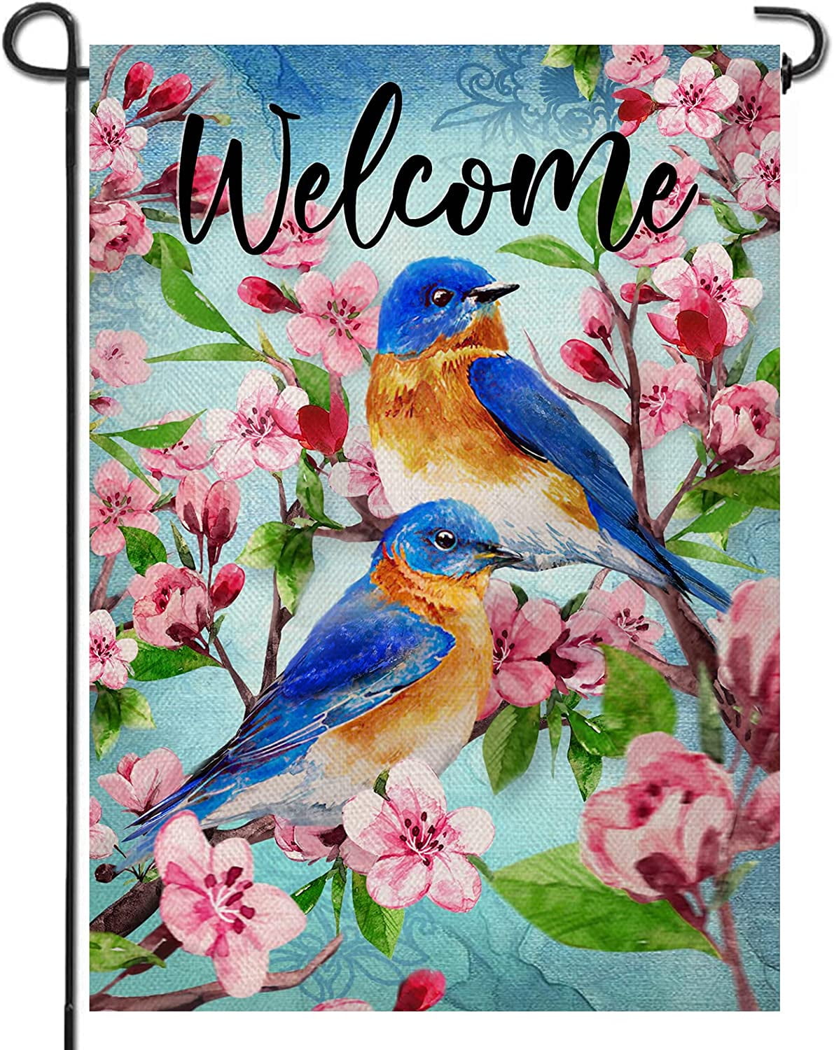 Welcome Spring Bluebird Home Decorative Birds Garden Flag, Yard Outside ...