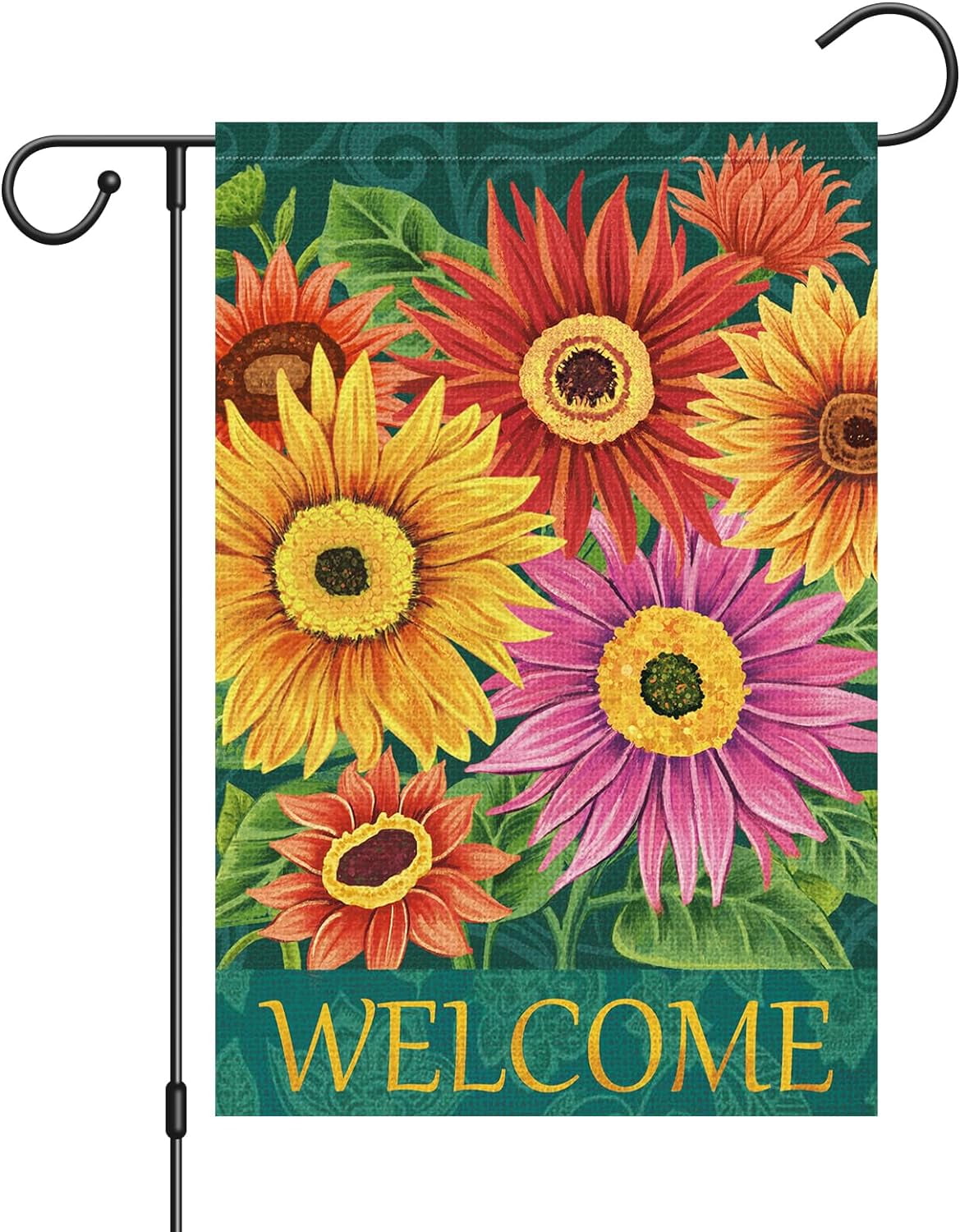Welcome Spring Daisy Garden Flag for Outside Double Sided Vertical ...