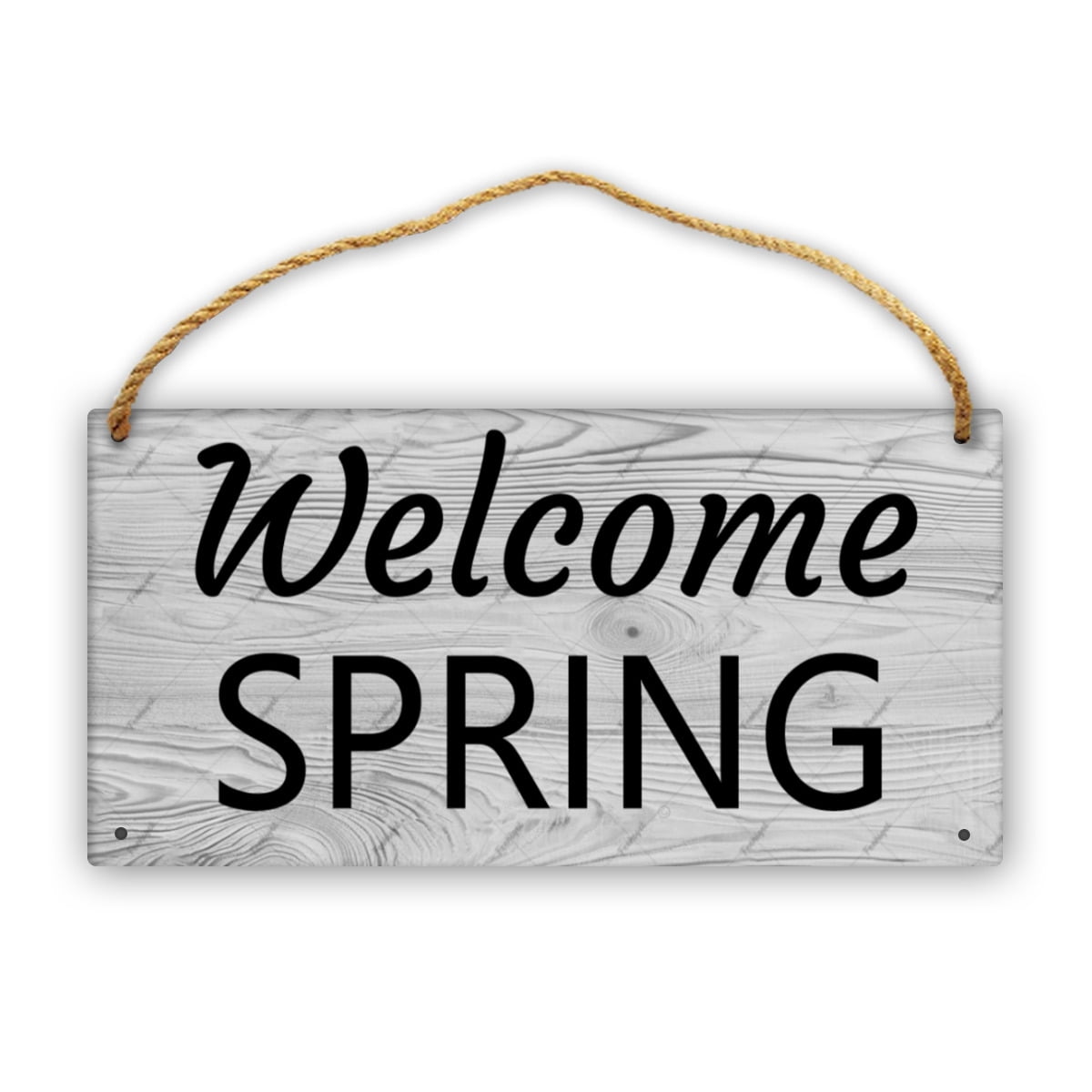 Welcome Spring Door Welcome Sign, Square Wooden Sign, 12 X 6 Inch ...