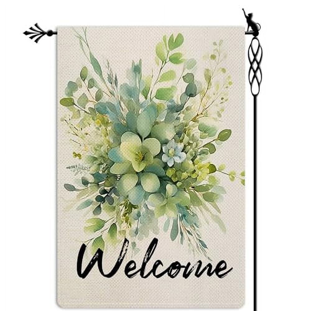 Welcome Spring Eucalyptus Garden Flag Spring Summer Garden Flag ...