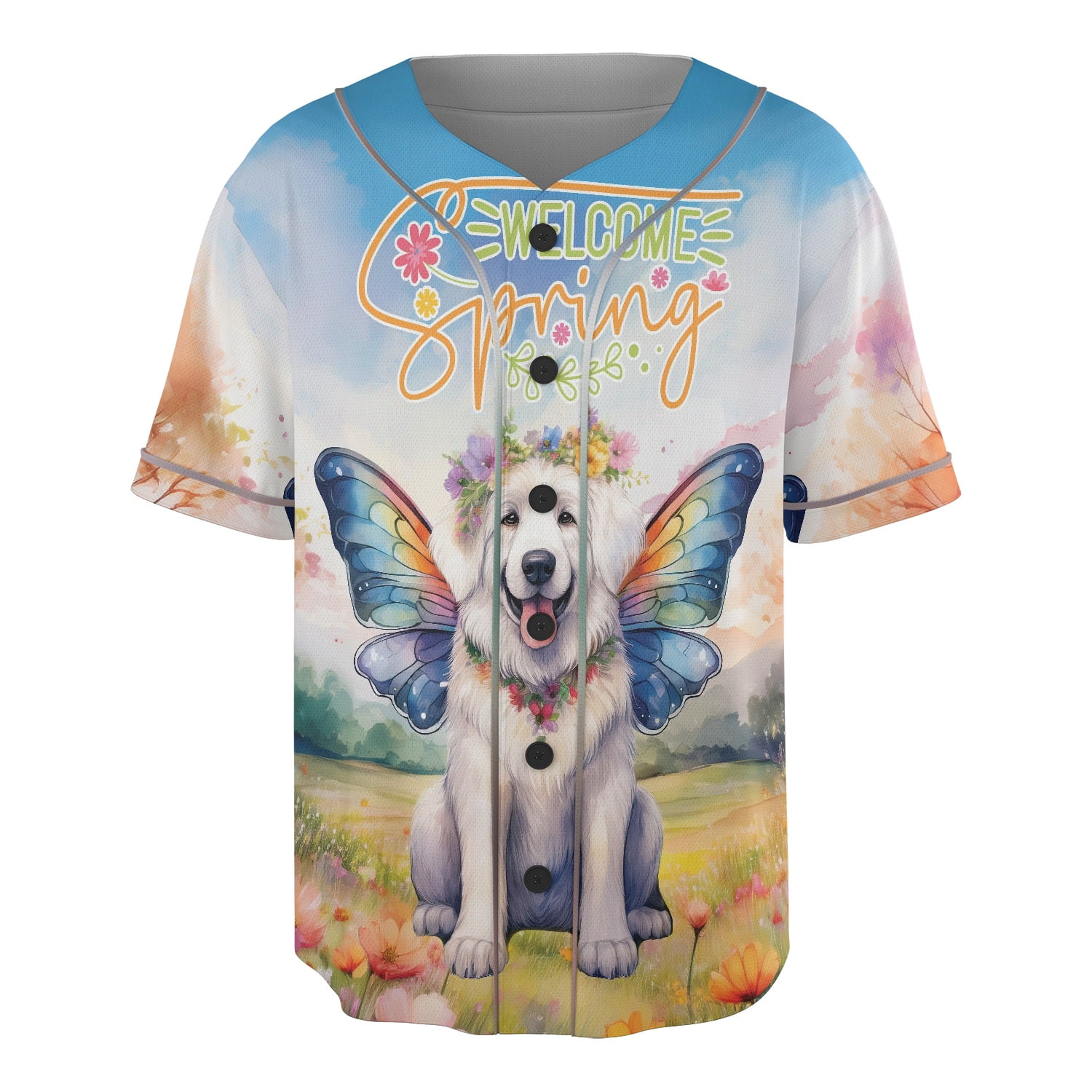 Welcome Spring Fairy Great Pyrenees in Flower Meadow All Over Print 3D ...