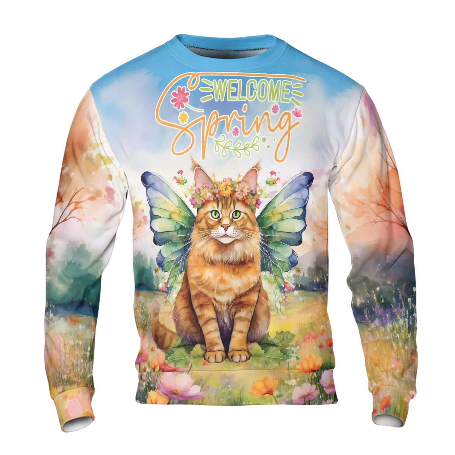 Welcome Spring Fairy Maine Coon in Flower Meadow All Over Print 3D ...