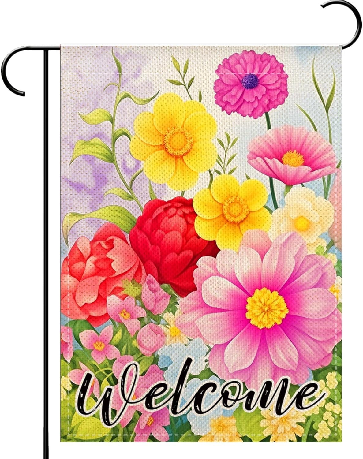 Welcome Spring Floral Garden Flags double sided,Seasonal Flowers Yard ...
