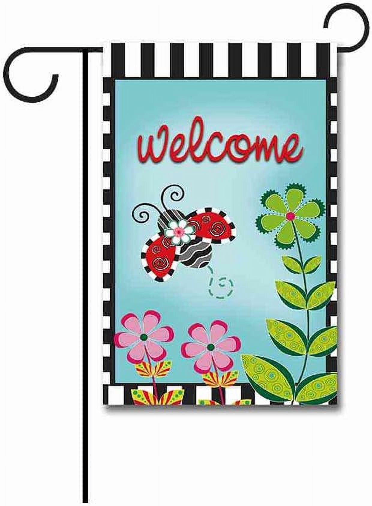 Welcome Spring Flowers Garden Flag Cute Bee Yard Banner for Outside ...