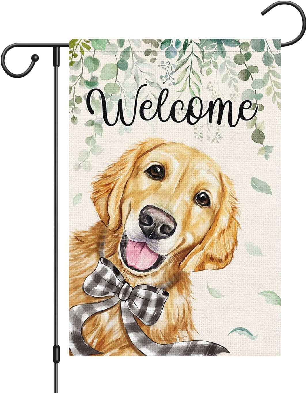 Welcome Spring Garden Flag 28x40 inch Double Sided, Burlap Small Golden ...