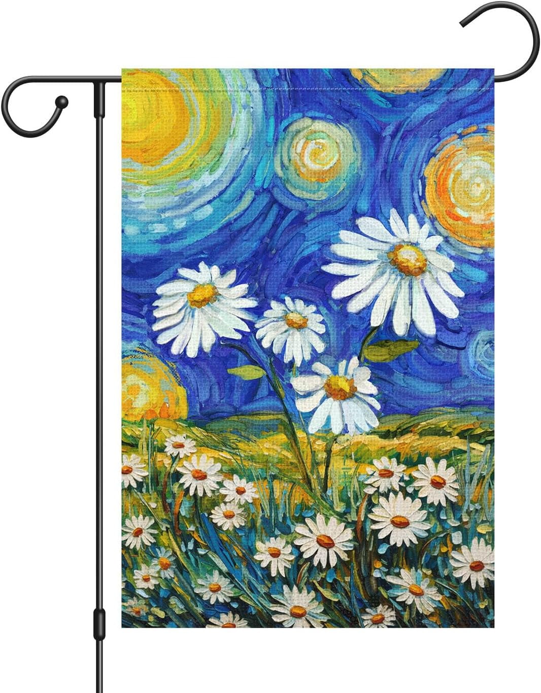 Welcome Spring Garden Flag Double Sided Vertical, Burlap Small Daisy ...