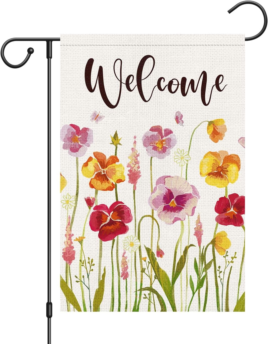 Welcome Spring Garden Flag Double Sided Vertical, Burlap Small ...