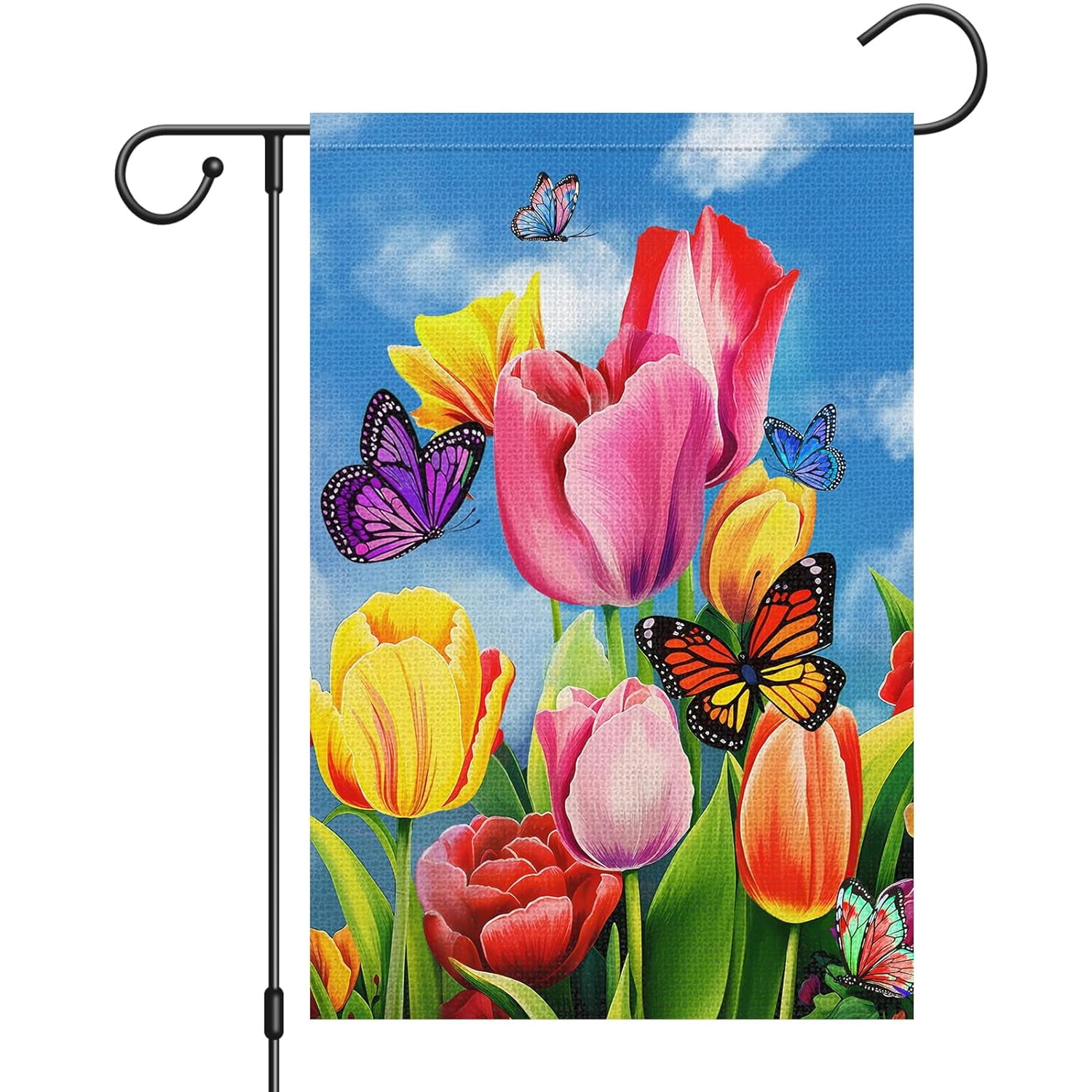 Welcome Spring Garden Flag Summer Floral Flower Garden Flags Double ...