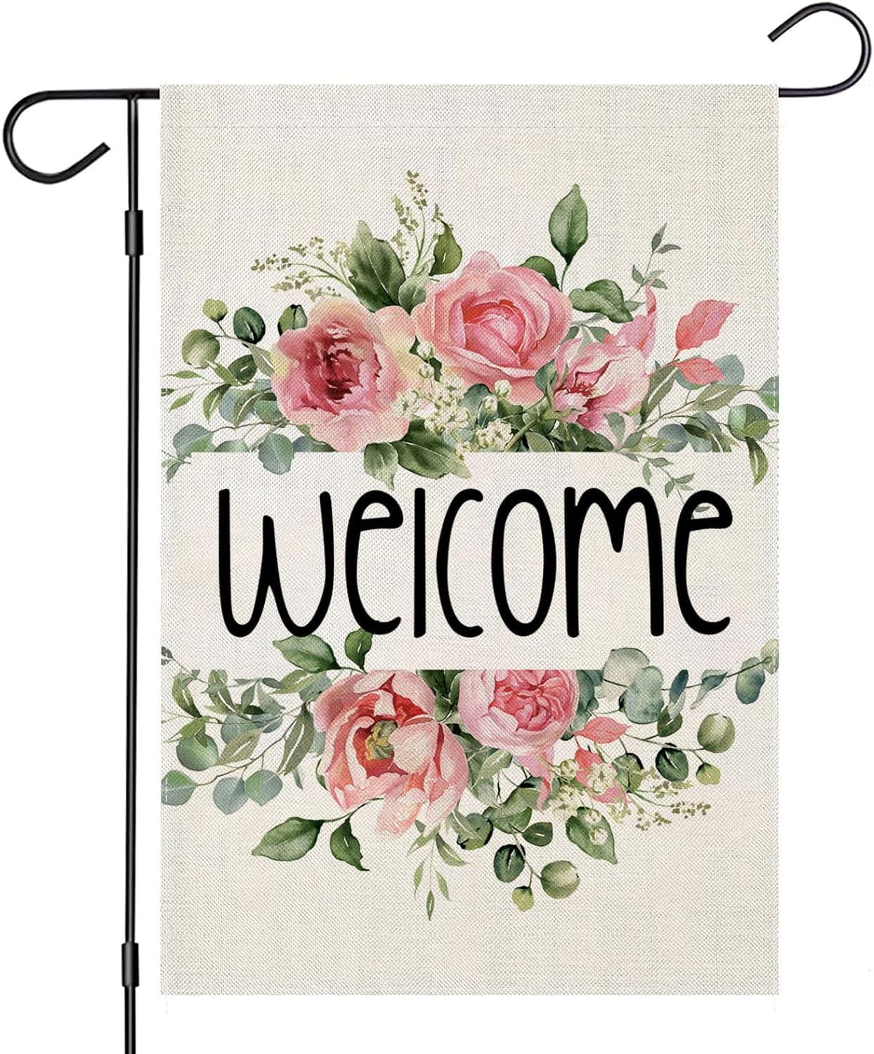 Welcome Spring Garden Flags for Outside Double Sided, Valentines Roses ...