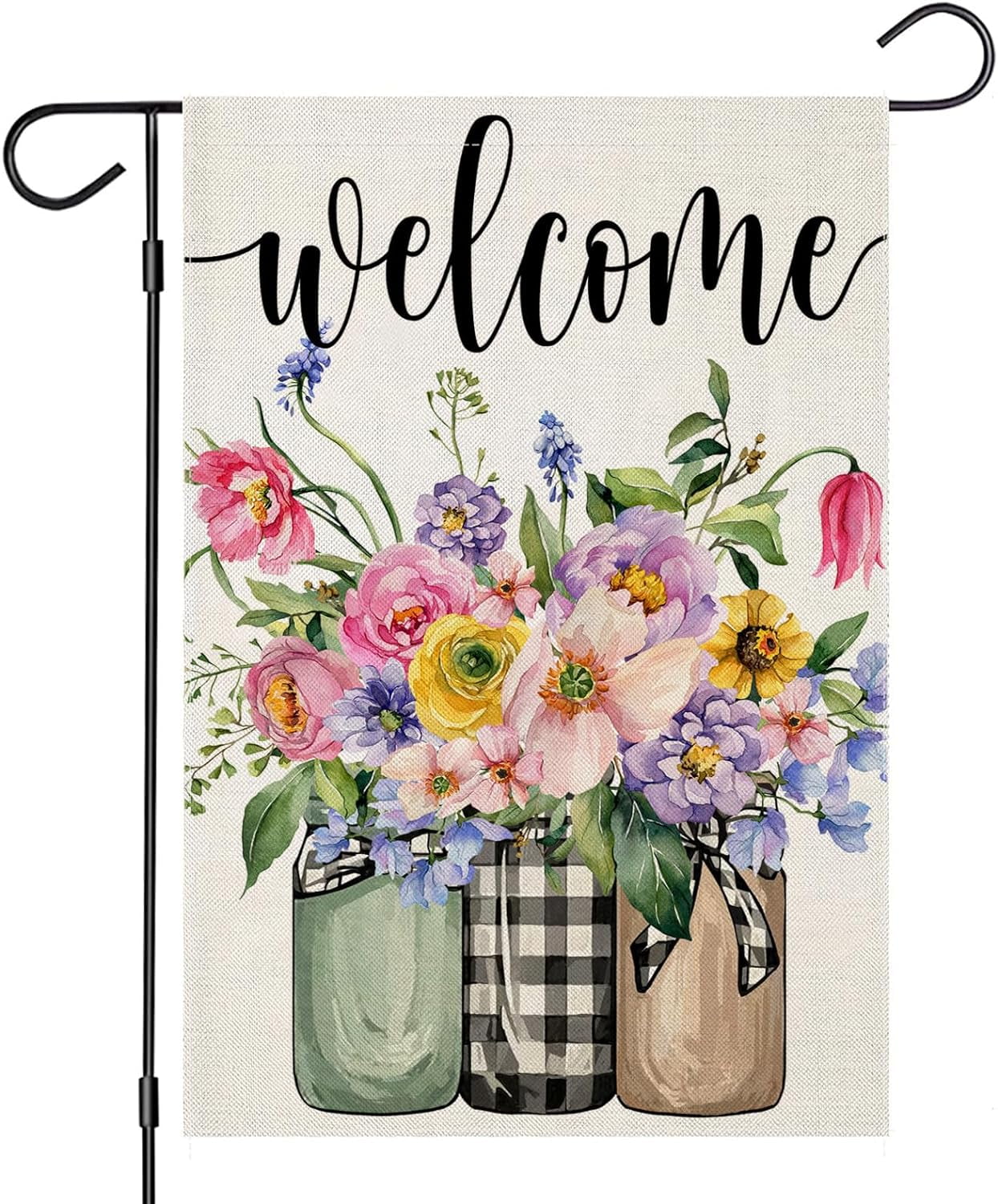 Welcome Spring Garden Flags for Outside Double Sided, Watercolor ...
